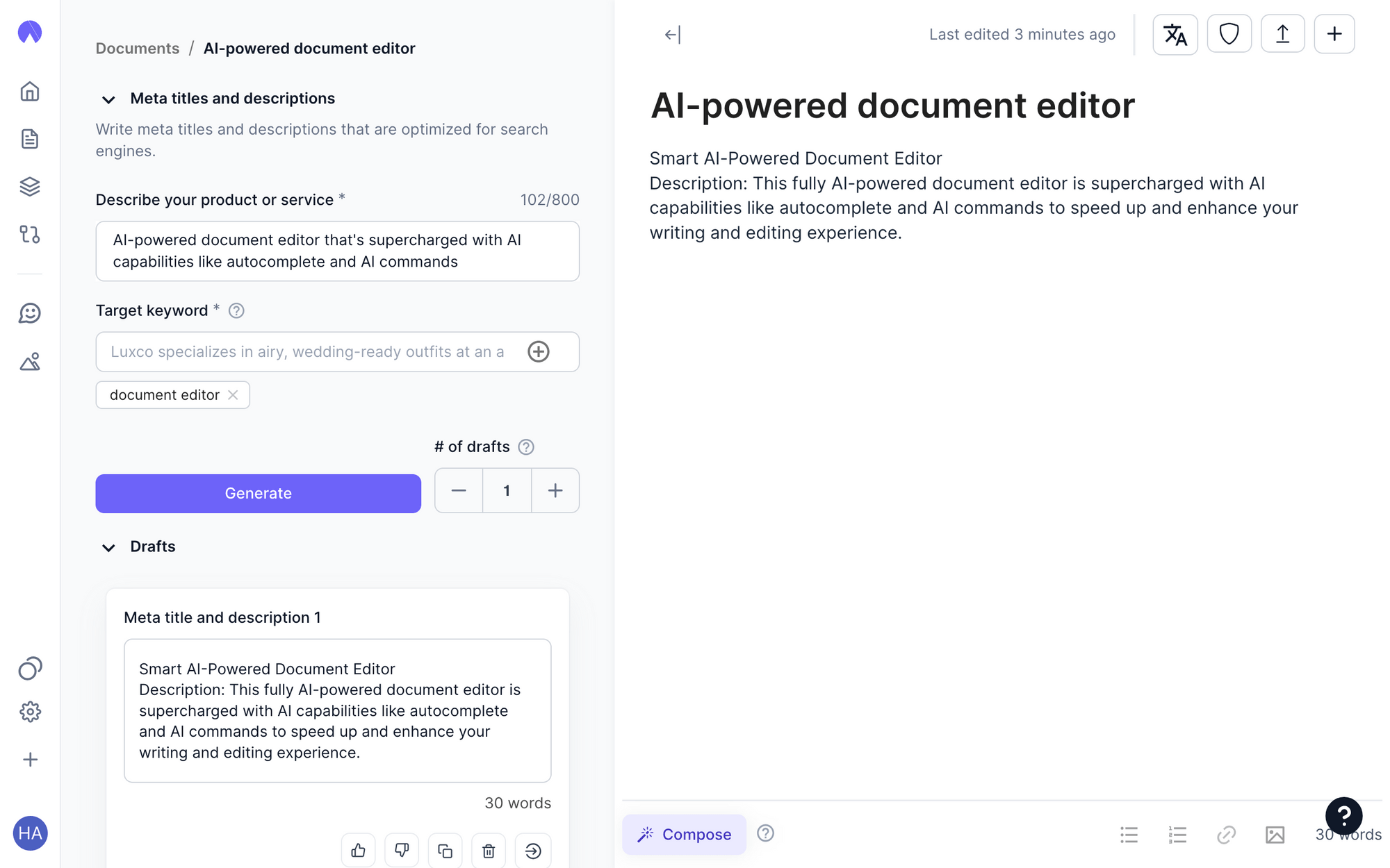 Smart AI-Powered Document Editor
